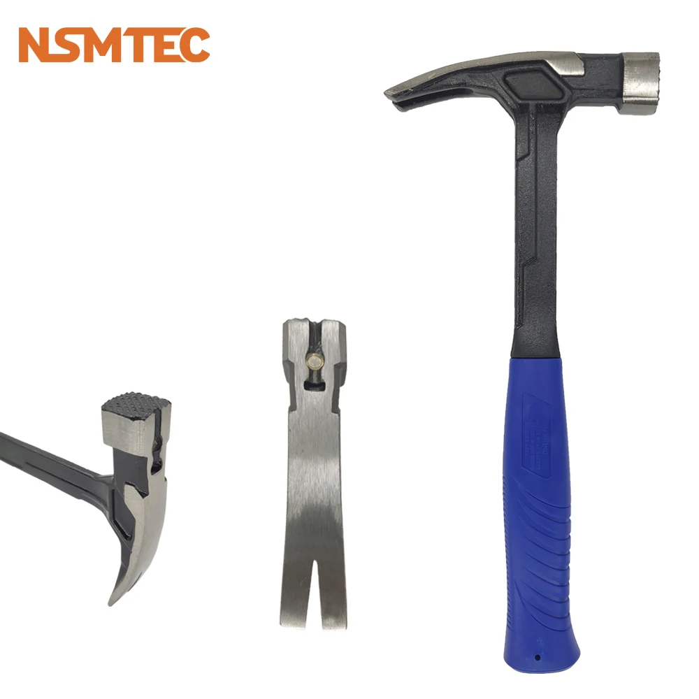 16oz One Piece Forged Steel Handle Straight Nail Framing Claw Hammer ...