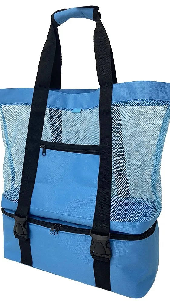 Large Capacity Waterproof Summer Mesh Tote Bag Beach Cooler Bag With ...