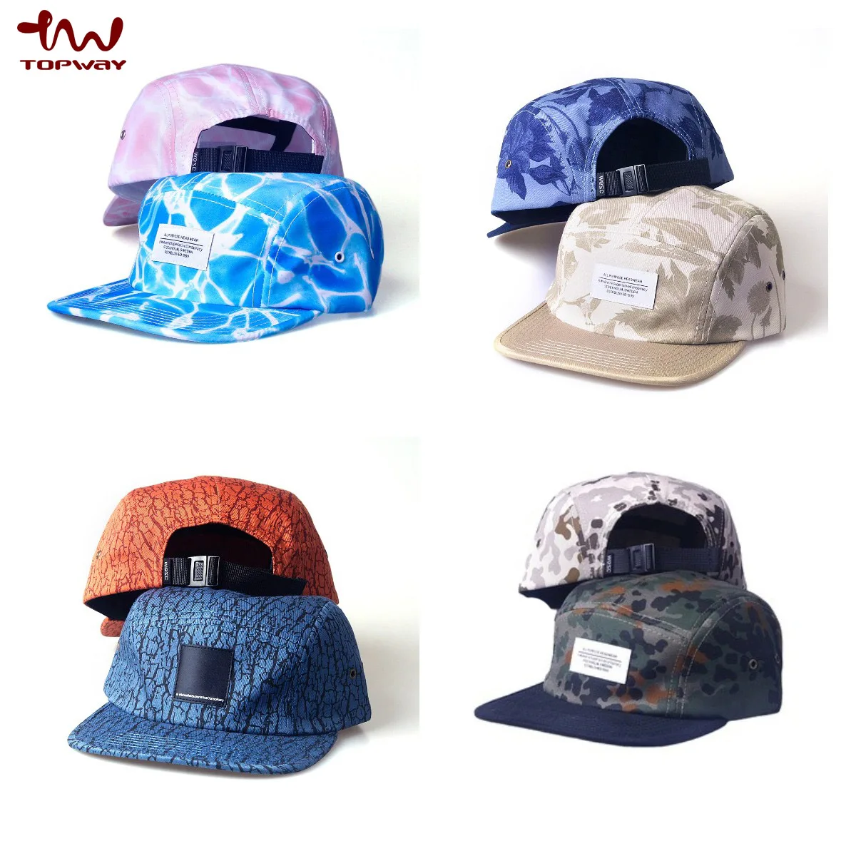 OEM Custom Breathable Mesh Running Hat Cap 5 Panel Nylon