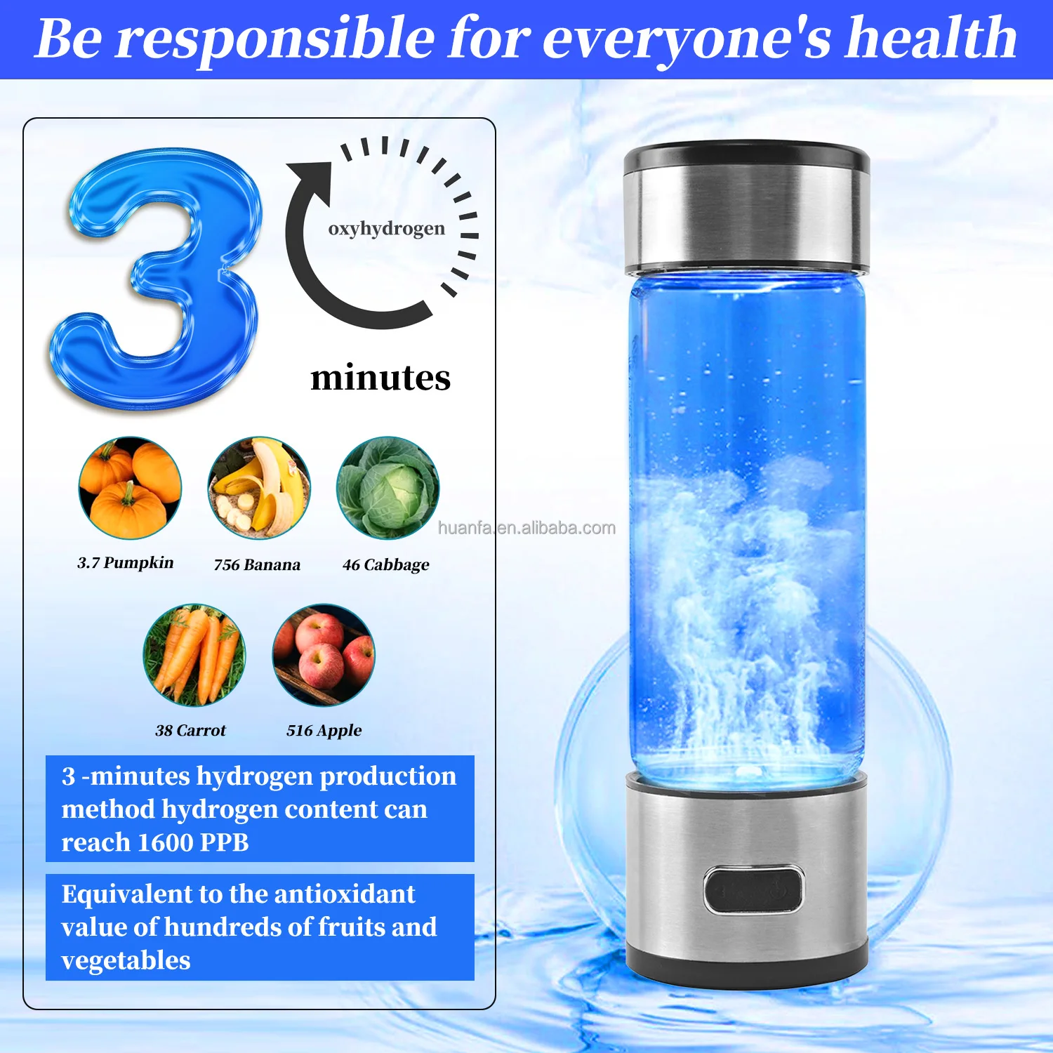 420ml Filter Water Bottle Hydrogen Hydrogen Water Bottle Ionizer ...