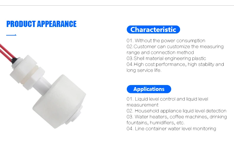 PP level sensor horizontal float switch transmitter water controller ...