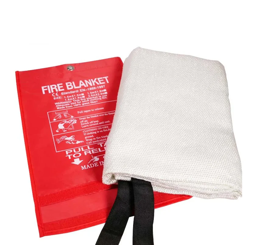 Emergency Fire Blanket Kitchen 1m X 1m Fiberglass Cloth Fire Blanket ...