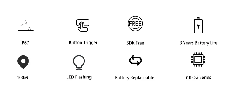 BLE Bluetooth Panic Button B3 for Phone Alarms & Wireless Control, OEM