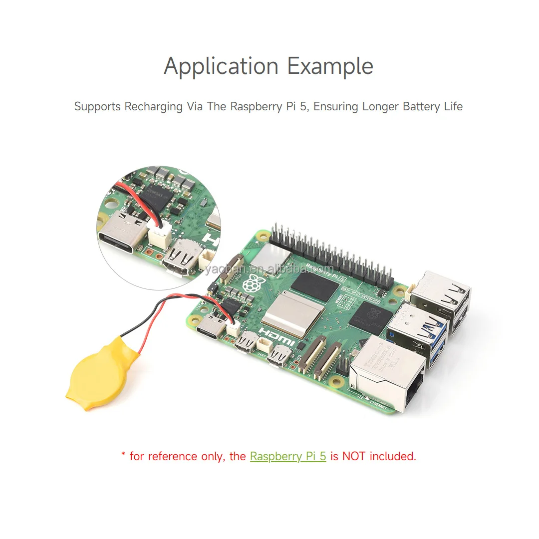 Waveshare Rtc Battery For Raspberry Pi 5,Supports Recharging,Options ...