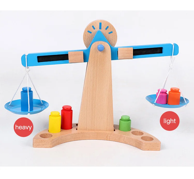Montessori Wooden Balance Scale Toy For Kids Early Education Preschool ...