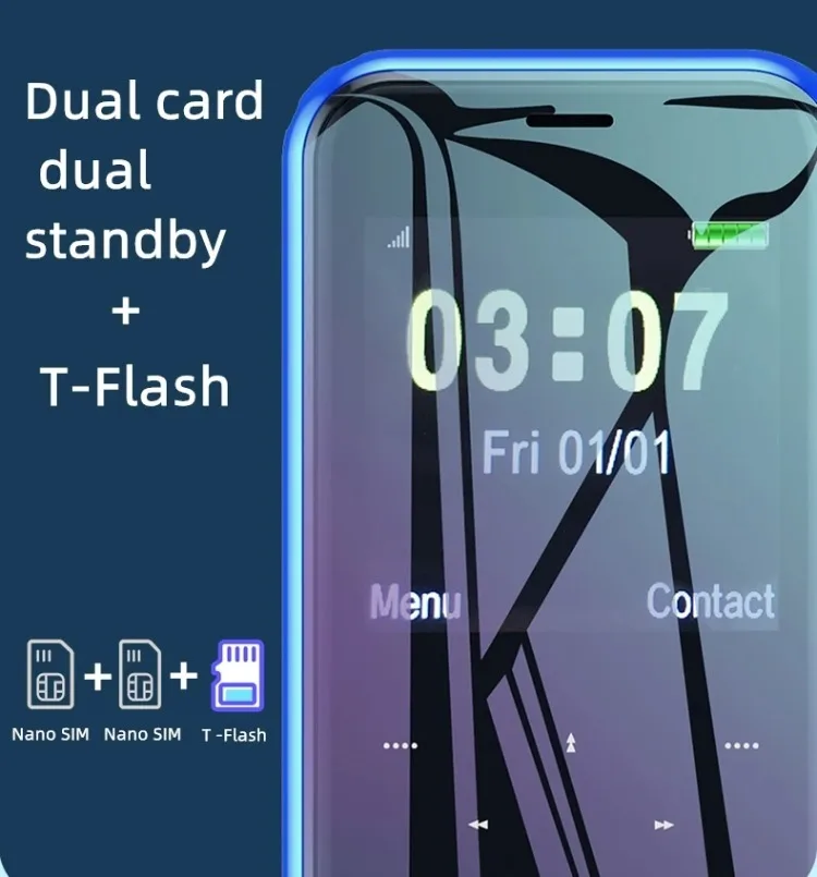 V8 Mini Mobile Phone - Dual SIM, 1000mah Battery, MTK6261D