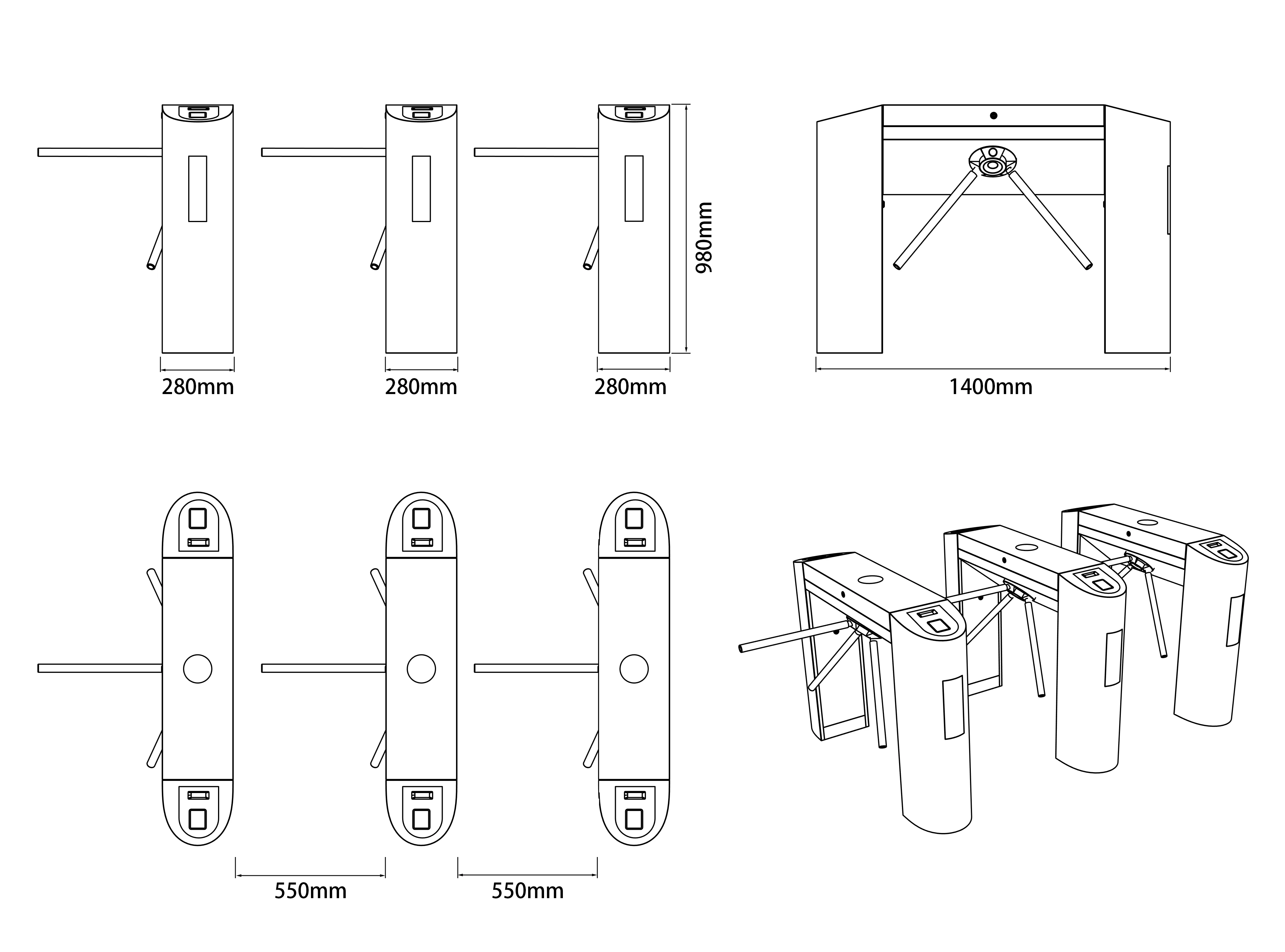 Tripod Turnstile Waist High Intelligent Tripod Turnstile Gate Access ...