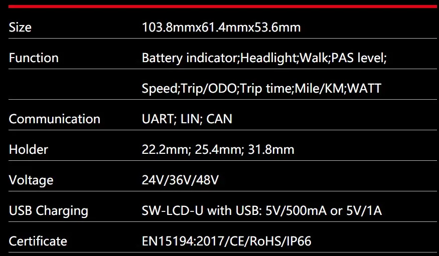 KING-METER Display - LED LCD for Electric Bike, 24V-48V