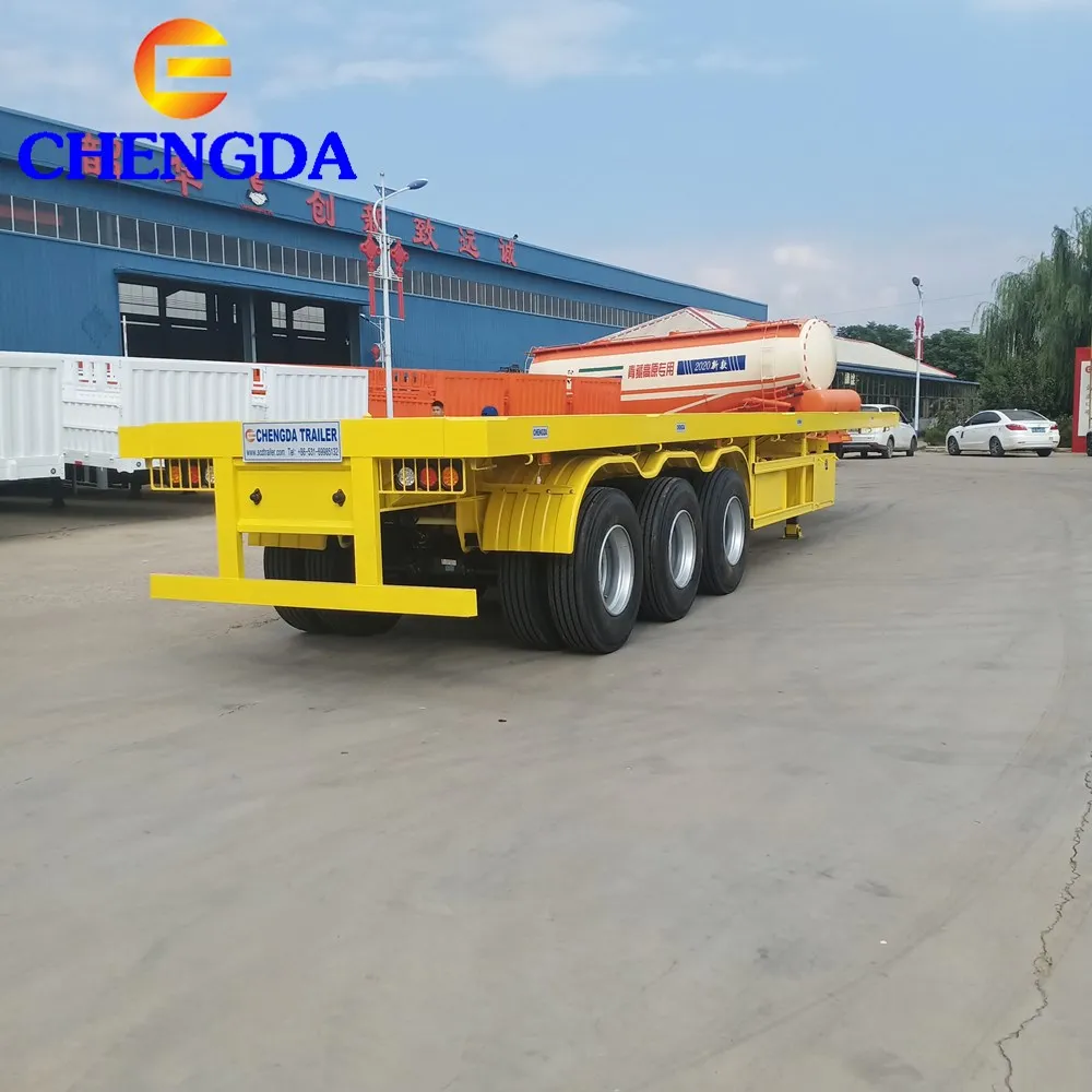 Chengda Brand 3 Axle 40 Feet Container Flatbed Semi Trailer For Sale ...