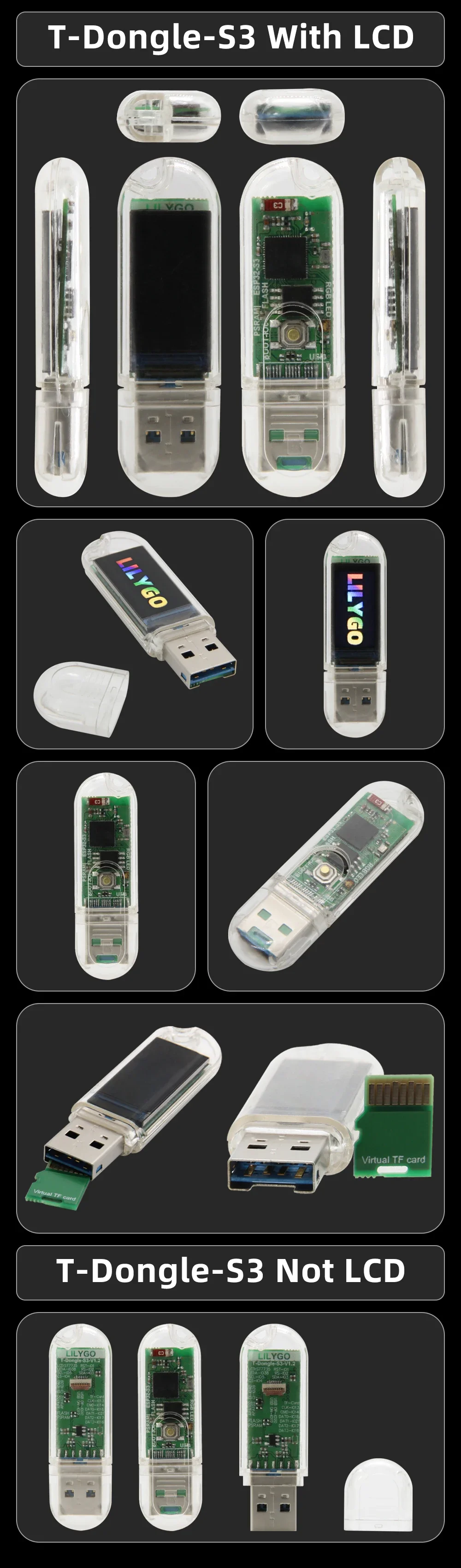 T-Dongle-S3 ESP32-S3 Dongle With 0.96 inch ST7735 LCD Display Screen ...