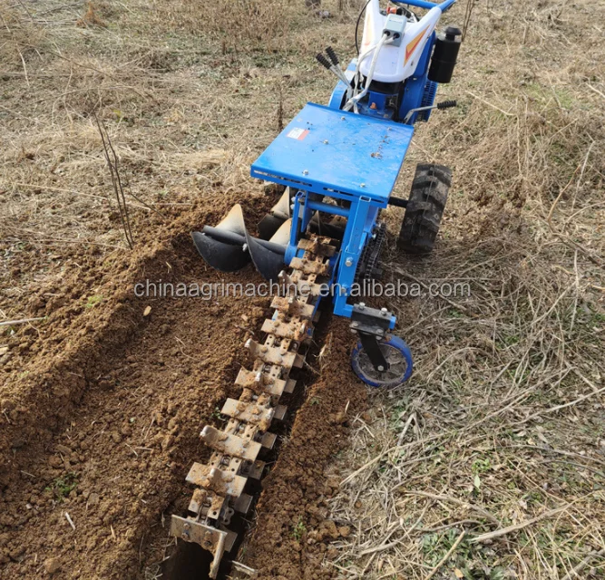Chain Trench Diesel Engine Trencher Digging Trench Machine