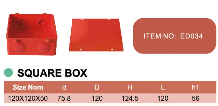 Era Plastic Pvc Electrical Conduit Box Fittings Orange Square Junction ...