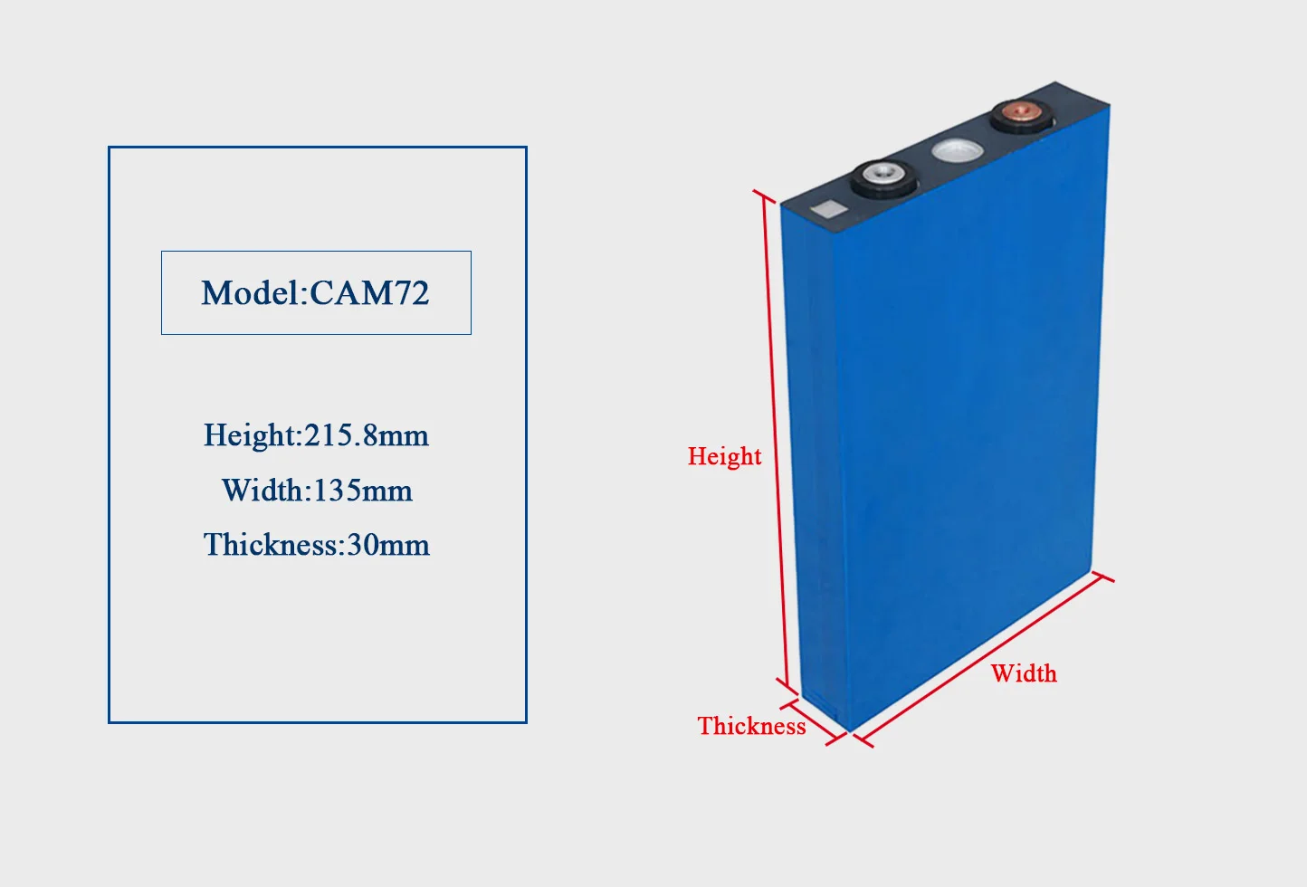 L135F72 Prismatic Cell CAM72 3.2V CALB 68ah 72ah Battery