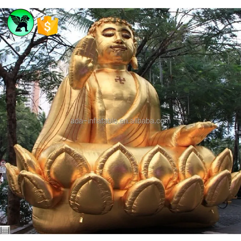 5m High Giant Inflatable Buddha Customized Golden Buddha Inflatable For ...
