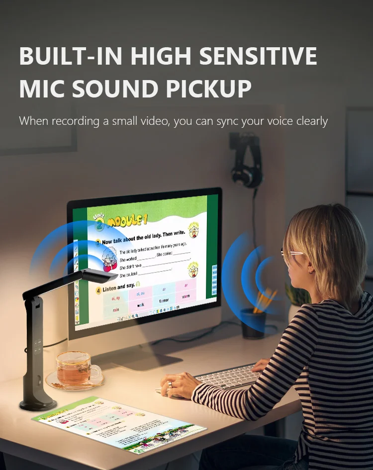 8MP High-End Autofocus Adjustable Visual Presenter Touch Key ...