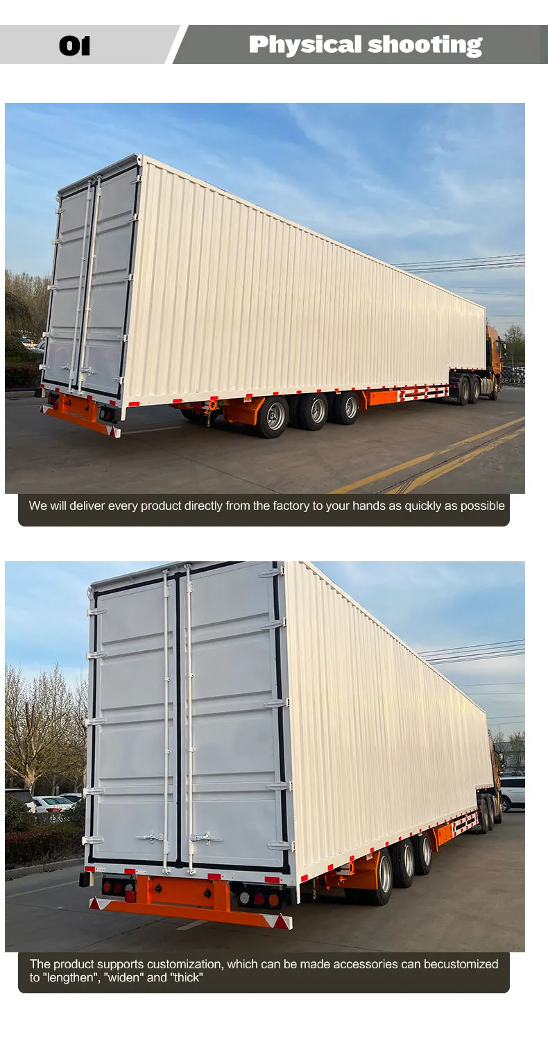 Factory Directly Selling Aluminum 40 Ft 45 Feet 3 Axle Dry Van Box ...