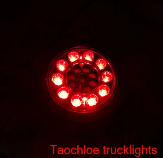 12v 4 Inch Truck Light 19 Led Car Rear Tail Lights Round Reverse Brake ...