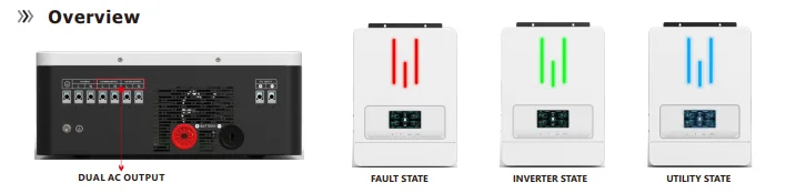 RS Serial 1800W 3000W 3600W 6200W Hybrid off Grid Solar Inverter Dual ...