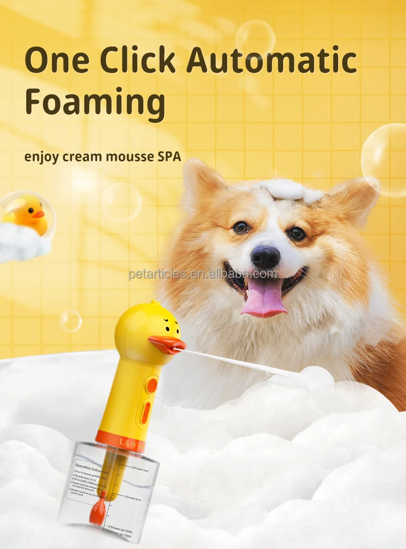 Auto Foaming Pet Shampoo Dispenser Bathing Tool Electric Bubble Machine ...