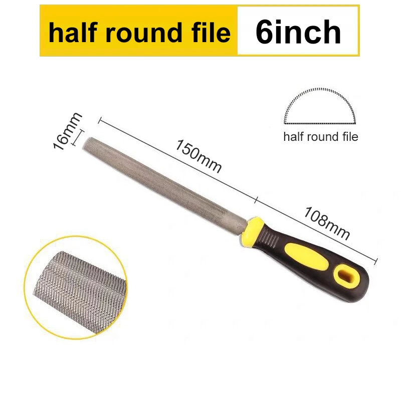 Stainless Steel Half Round Files - Sharp & Durable Tools