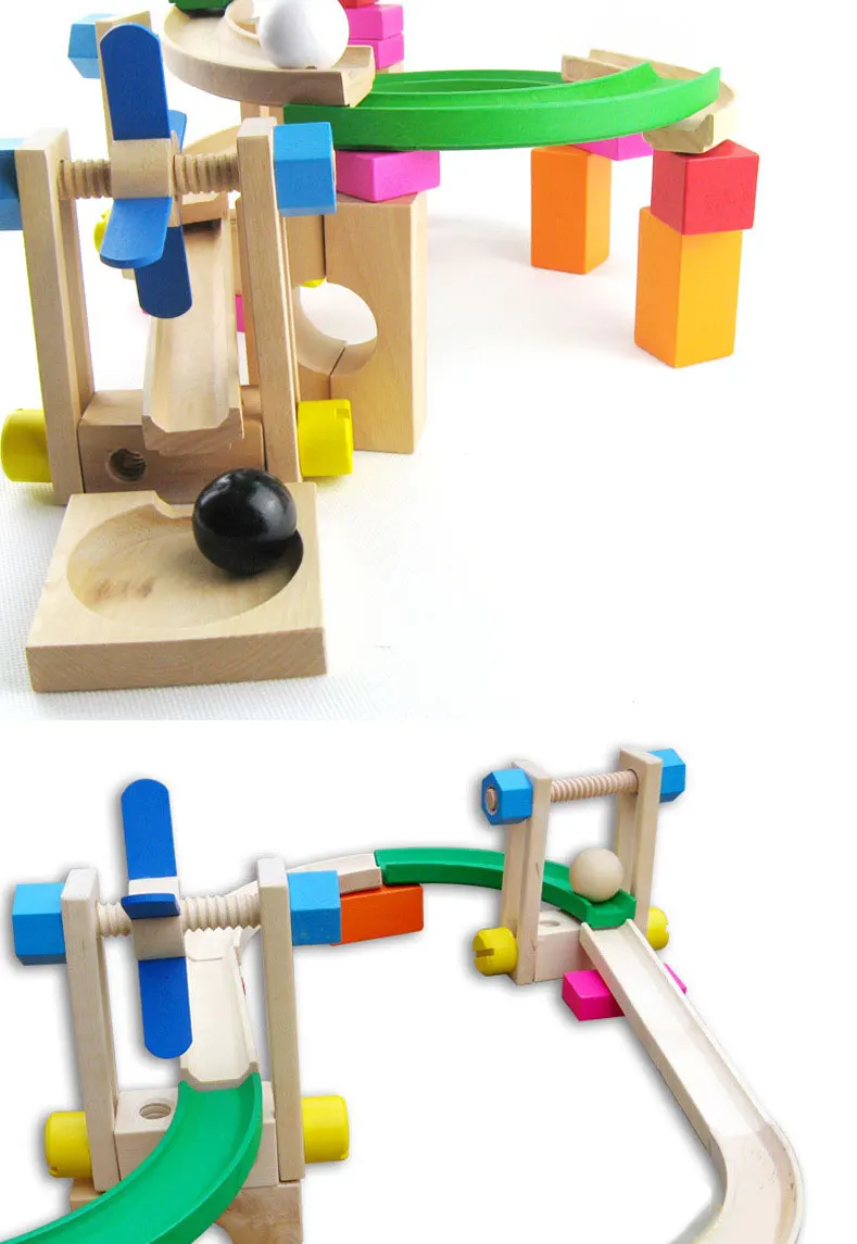 New Arrival Baby Wooden Roller Coaster Track Ball Game Educational ...