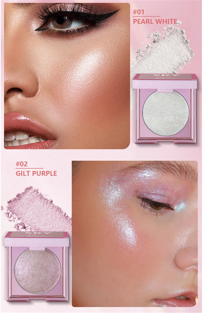 Pudaier Face Highlighter Palette,Glossy Glitter Highlight Contouring ...