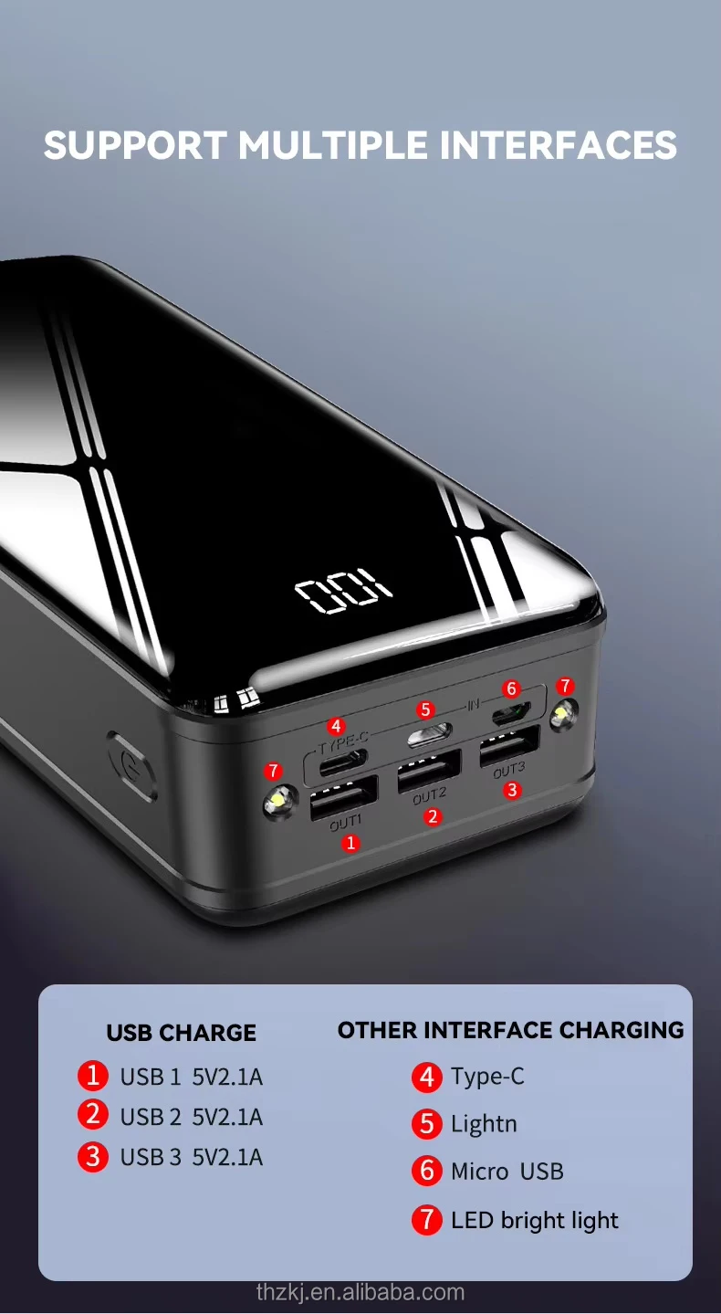 OEM logo 50000mAh Powerbank Larger Capacity Power Bank Portable ...