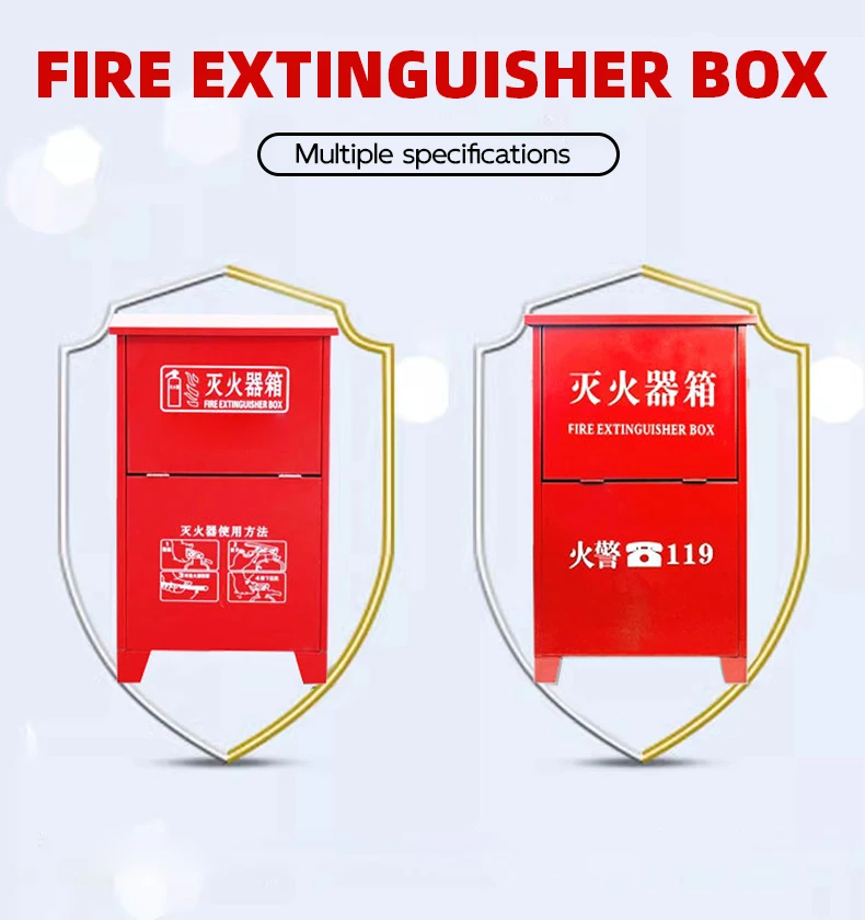 ISO9001 Compliant Red Steel Fire Extinguisher Storage Box Global Safety ...
