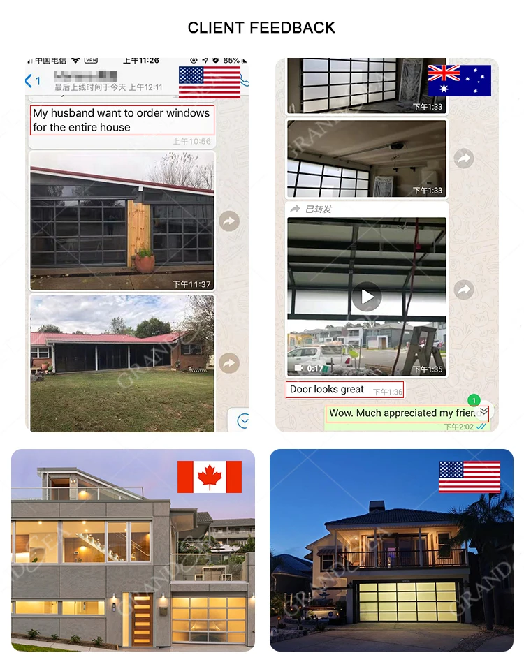 Modern Aluminum & Glass Automatic Garage Door Opener - OEM | Wholesale