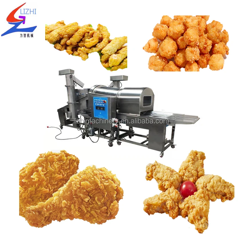 Automatic Chicken Popcorn Nugget Meat Ball Drum Roll Tempered Preduster ...