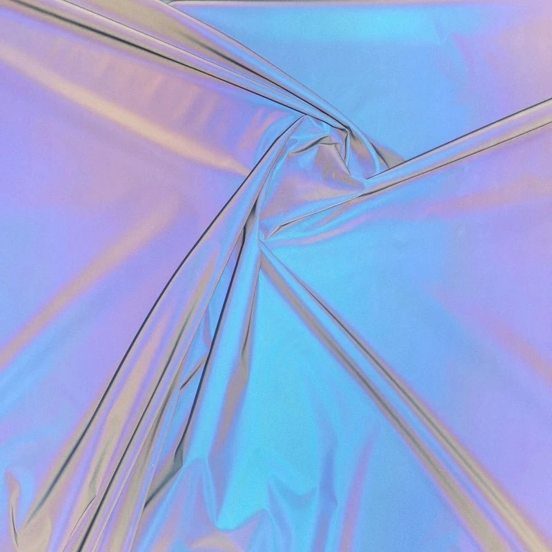 Reflective Iridescence - Colorful Space PU Leather Fabric