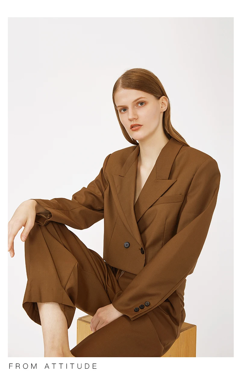 Spring Double Breasted Wool Short Blazer Dames Femmes For Women - Buy ...