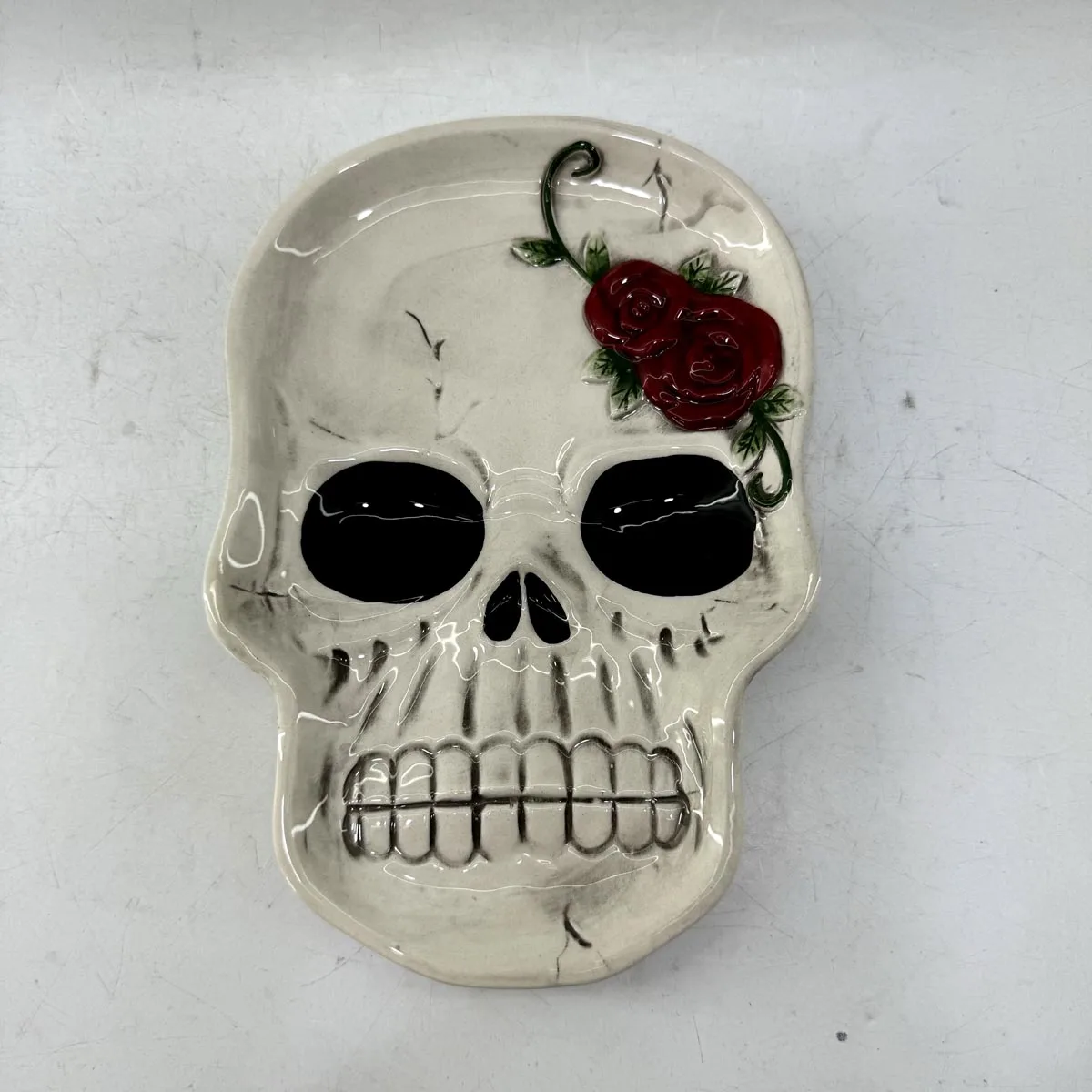 Alibaba.com: Hand-Painted Ceramic 8-Inch Skull Salad Plate, Country ...