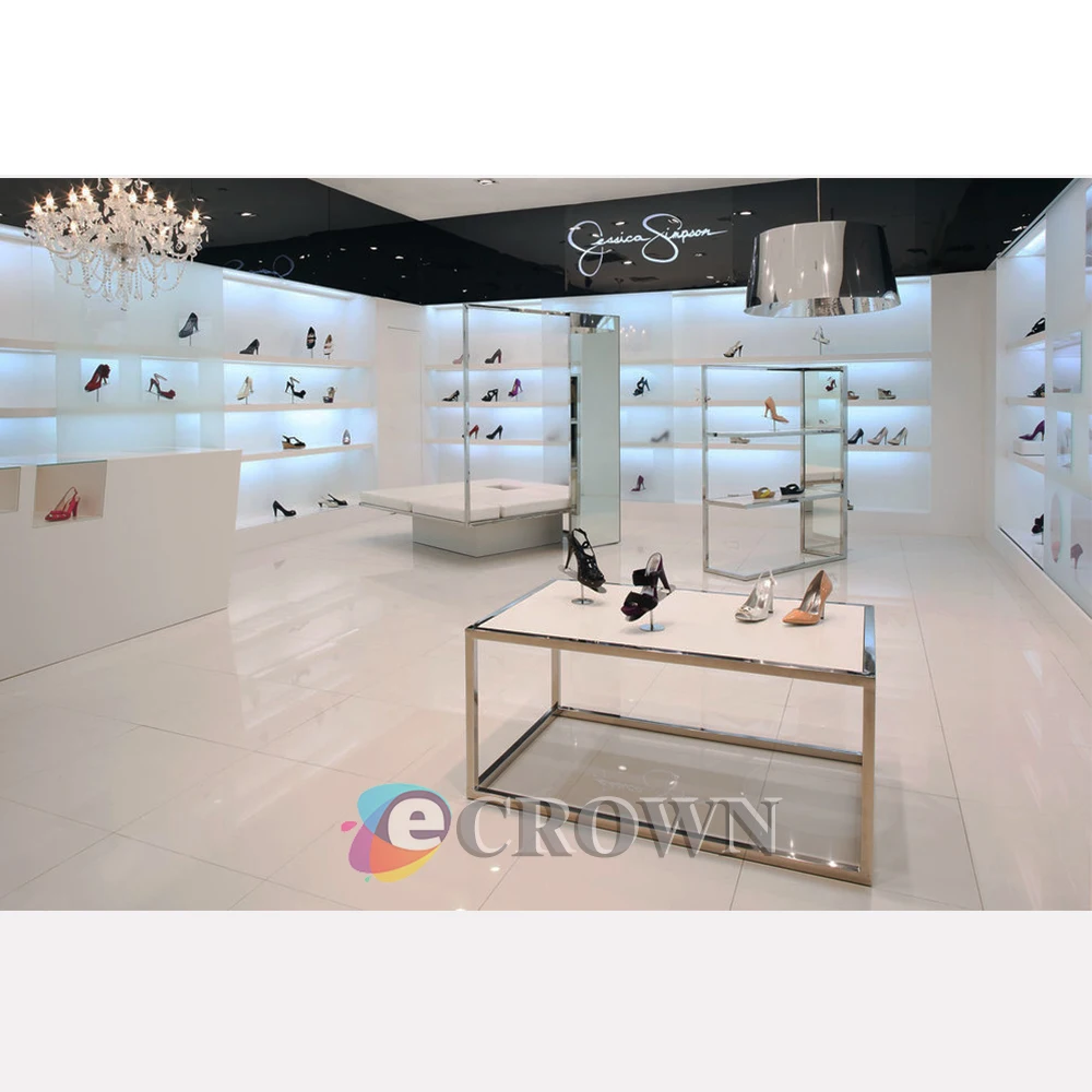 Commercial Modern shoe counter showcase Design Trendy Footwear Interior ...