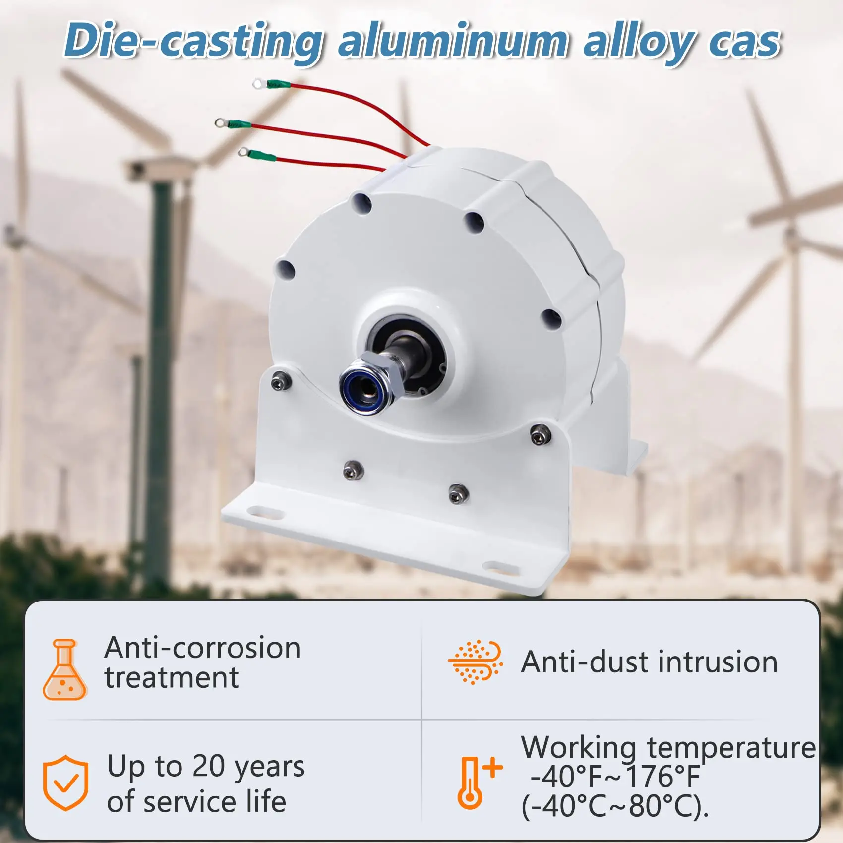 Home Use Low Rpm Electric Wind Turbine Motor Permanent Magnet Ac ...