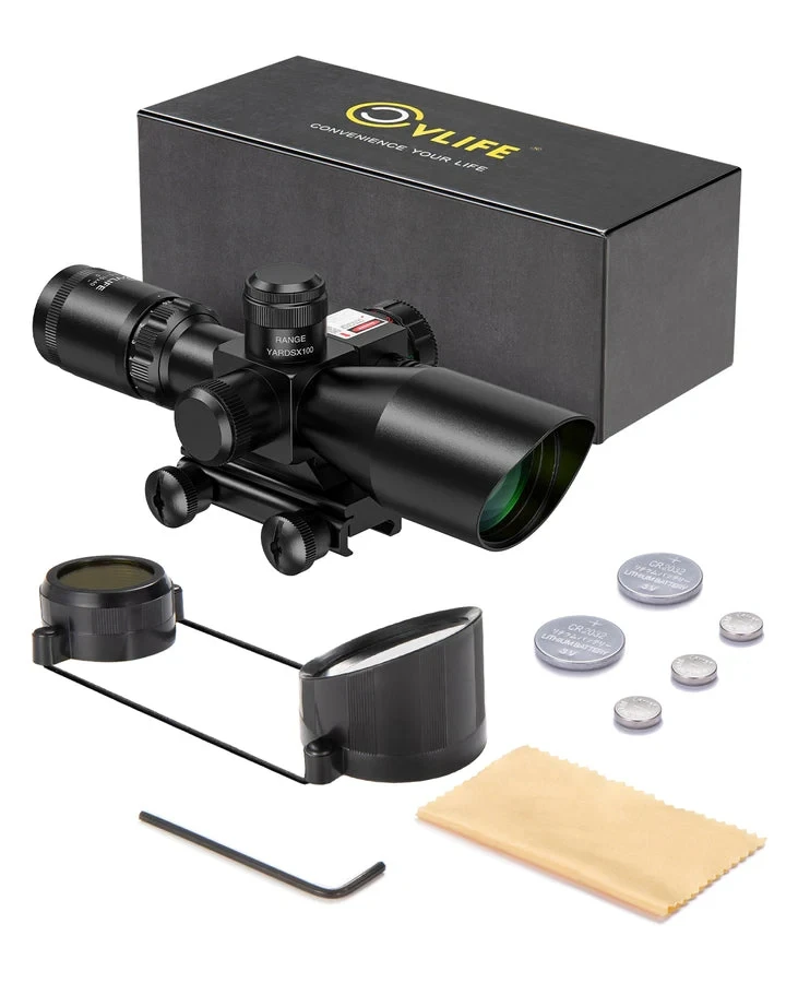 CVLIFE 2.5-10x40e Red & Green Illuminated Scope with 20mm Mount for ...