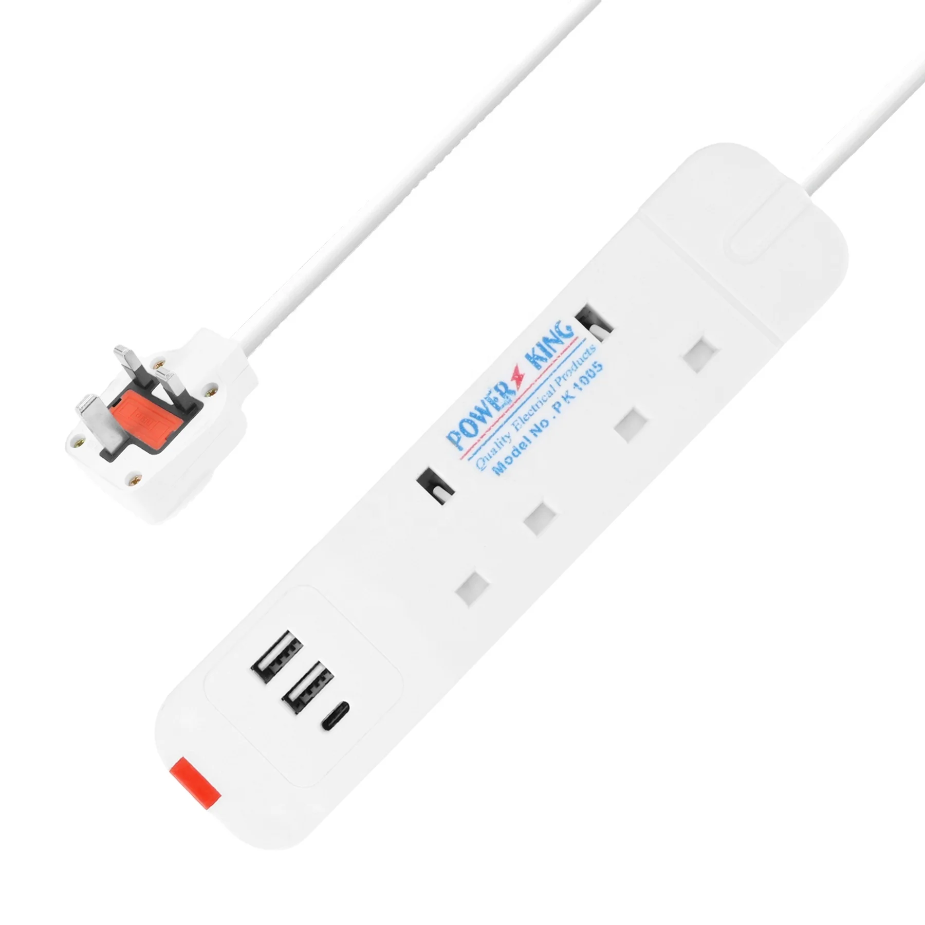 Hot Sale White British Type Power Socket 2 Outlet With 2 Usb 1 Type-c ...