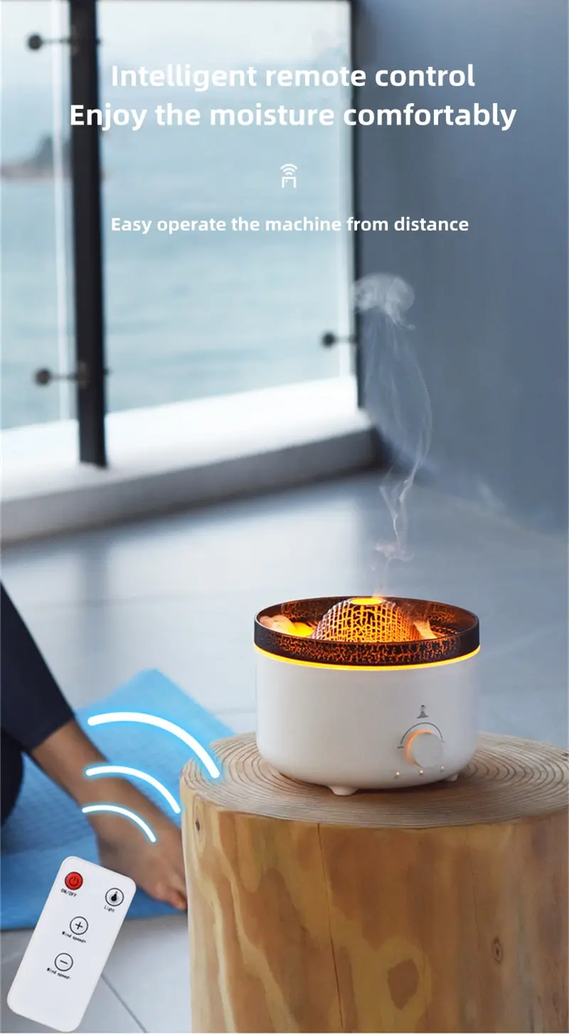 Volcano Aromatherapy Machine - Flame Diffuser & Jellyfish Spray