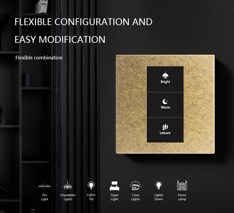 GTD 17X Dry Contact Push Button Metal Panel Electrical Wall Light ...