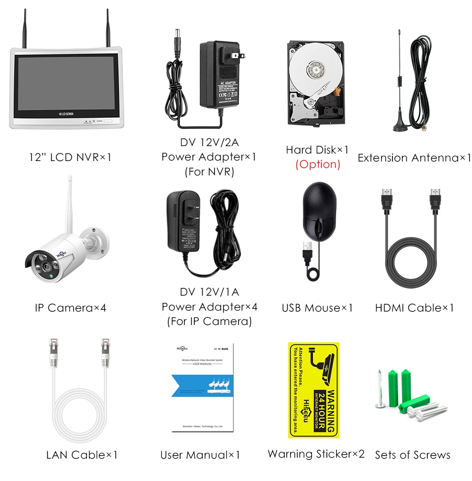 3MP 와이파이 IP 카메라 12 인치 화면 Nvr CCTV 카메라 시스템 야외 모바일 감지 비디오 감시 키트| Alibaba.com