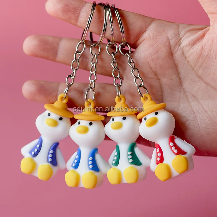 Cartoon Toy Keychain Birthday Gifts Pretty Yellow Duck Car Key Chain ...