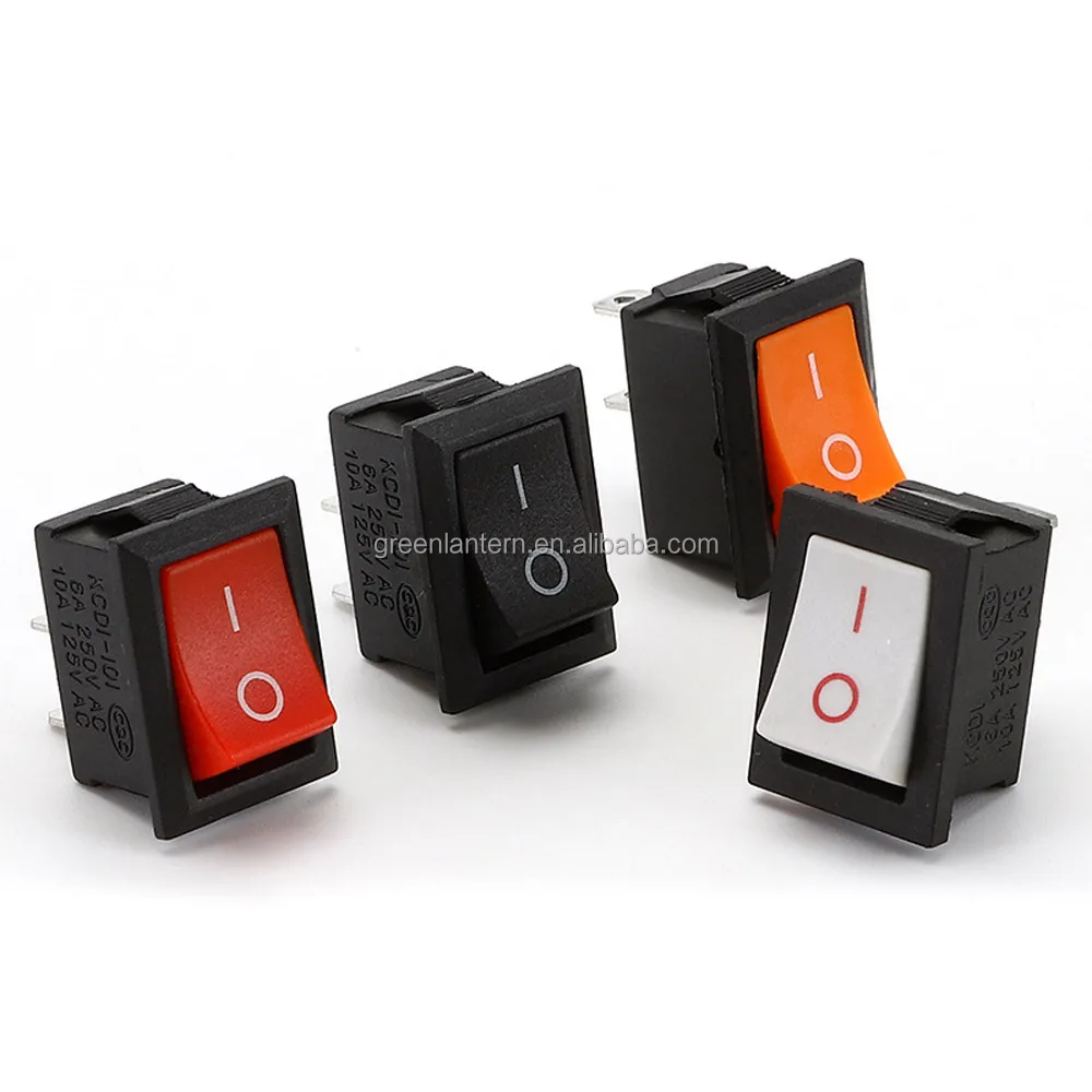 Mini Power Switch Rectangle 2Pins ON-OFF Rocker Switches in Black 10A ...