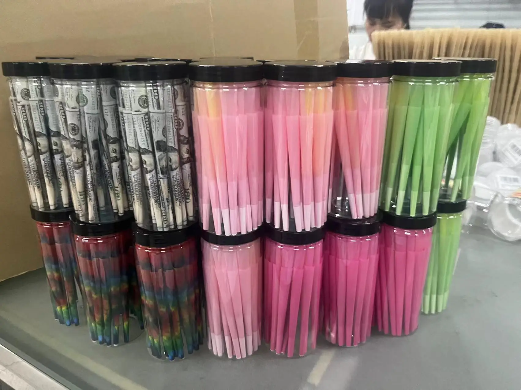 Custom Logo Pre 109 98 84 70 60 Mm Paper Rolled Cones With King Size ...