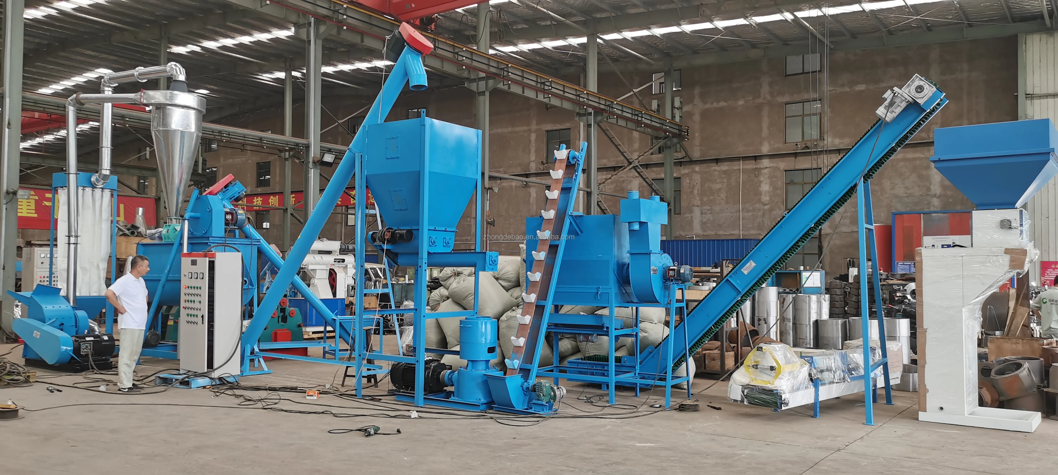 500kg/batch Cattle Feed Production Line/animal Feed Pellet Press Mill ...
