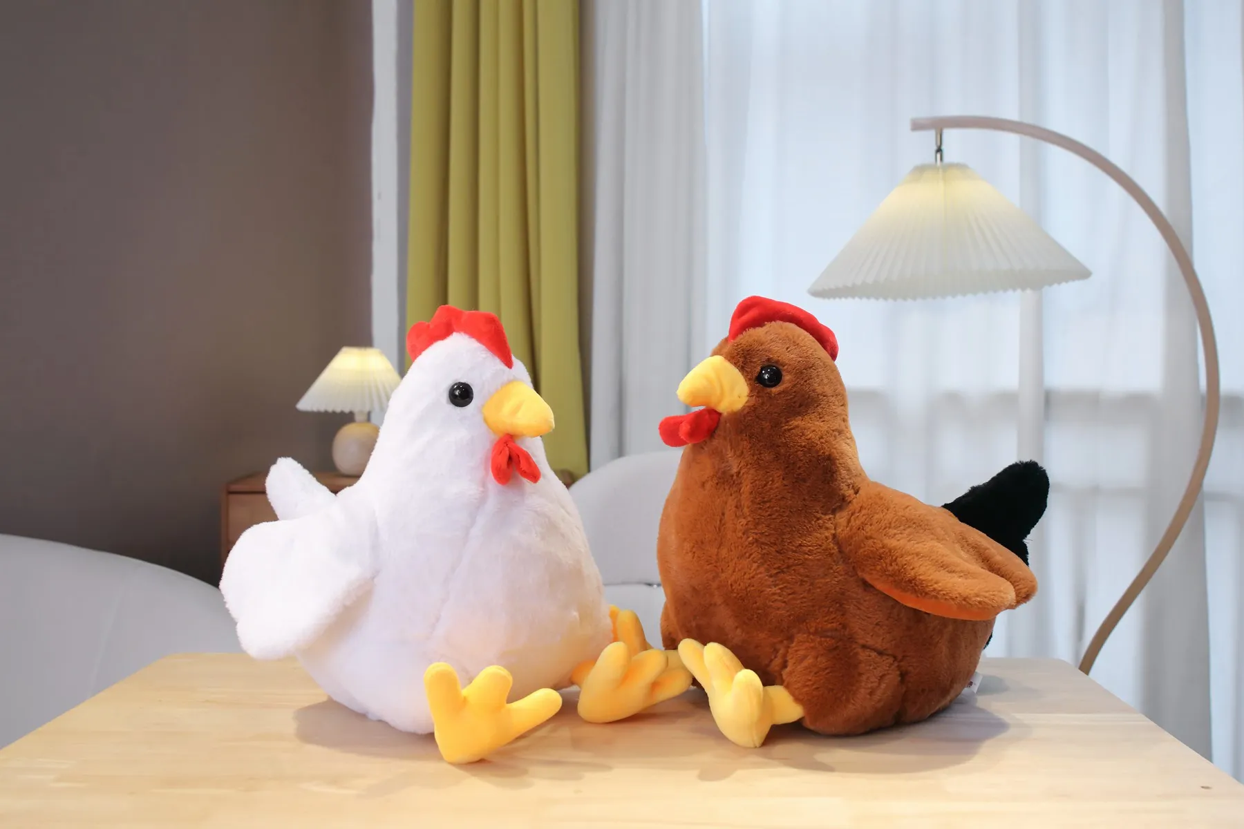 Custom Wholesale Lifelike Soft Chook Pillows White Brown Hugging ...