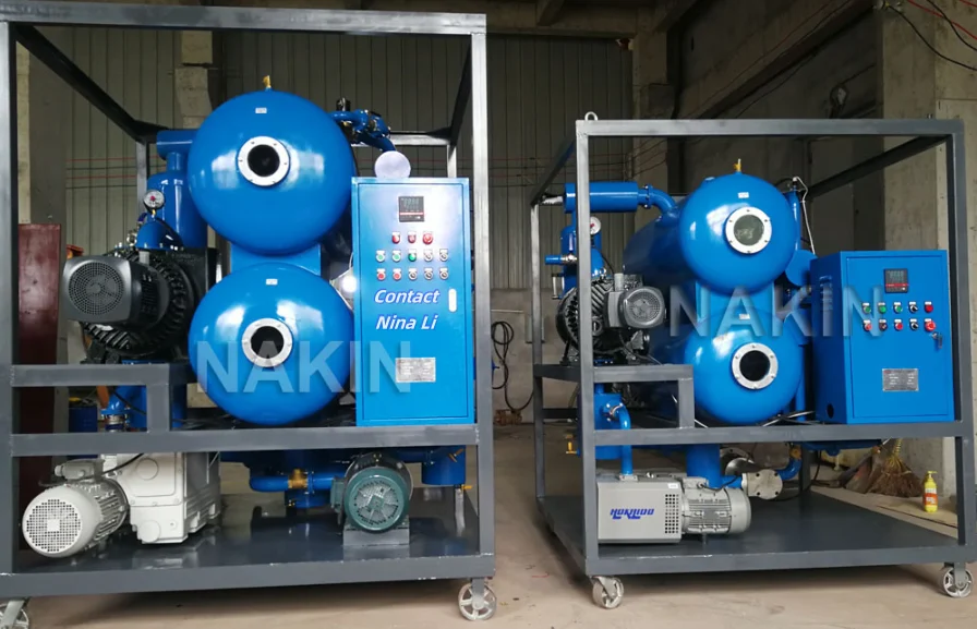 Double-Stage Vacuum Pump Oil Filtration Machine Transformer Oil ...