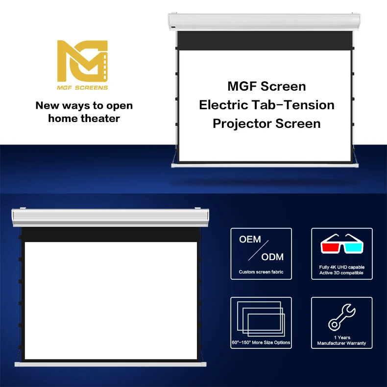 120" White Projector Screen With Tubular Motors Projection Screen - Buy ...
