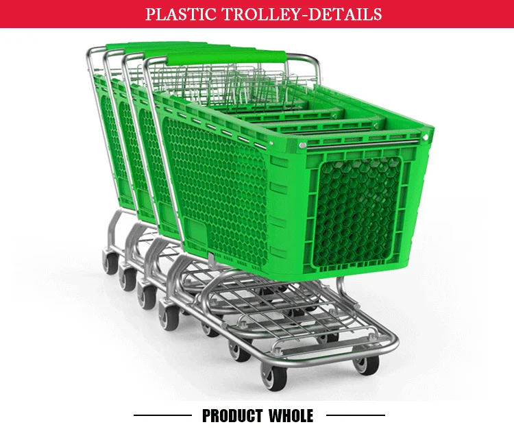 Supermarket Shopping Trolley - Large Plastic Cart with Child Seat