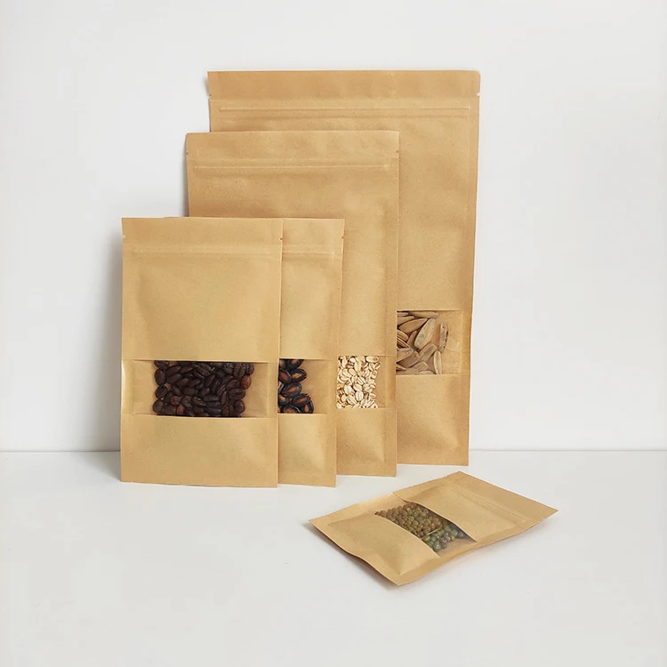Small Kraft Paper Sachet 9x14cm with Window - Zip Lock Heat Seal ...