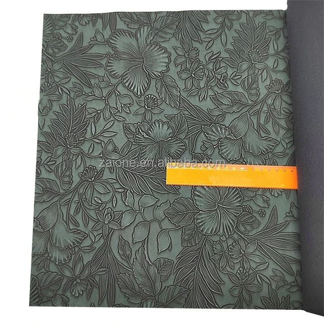 Carving Solid Dark Series Pattern Vintage Flower Leaf Textured Embossed ...